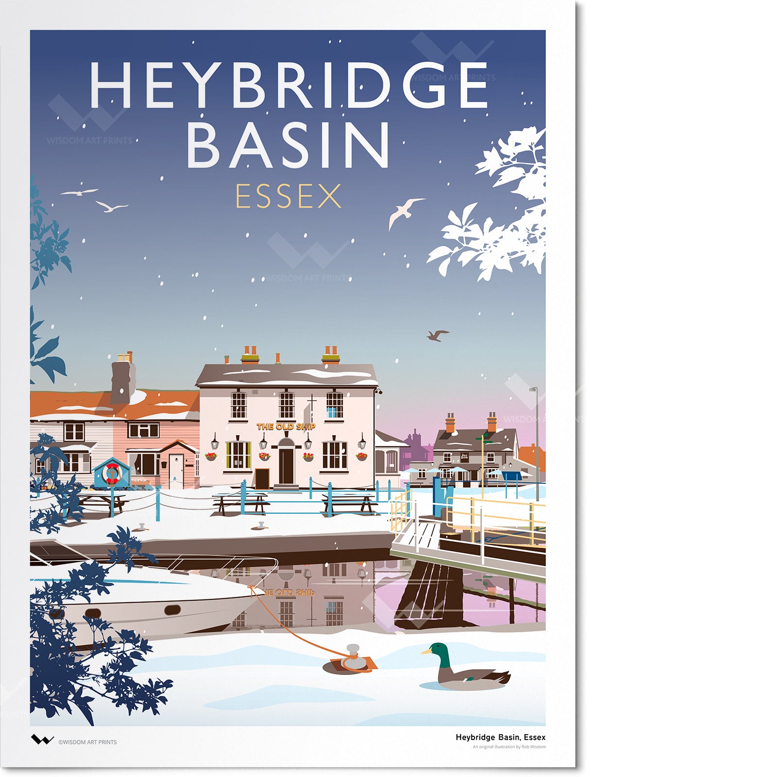 Heybridge Basin, Essex Christmas Art Print – Wisdom Art Prints
