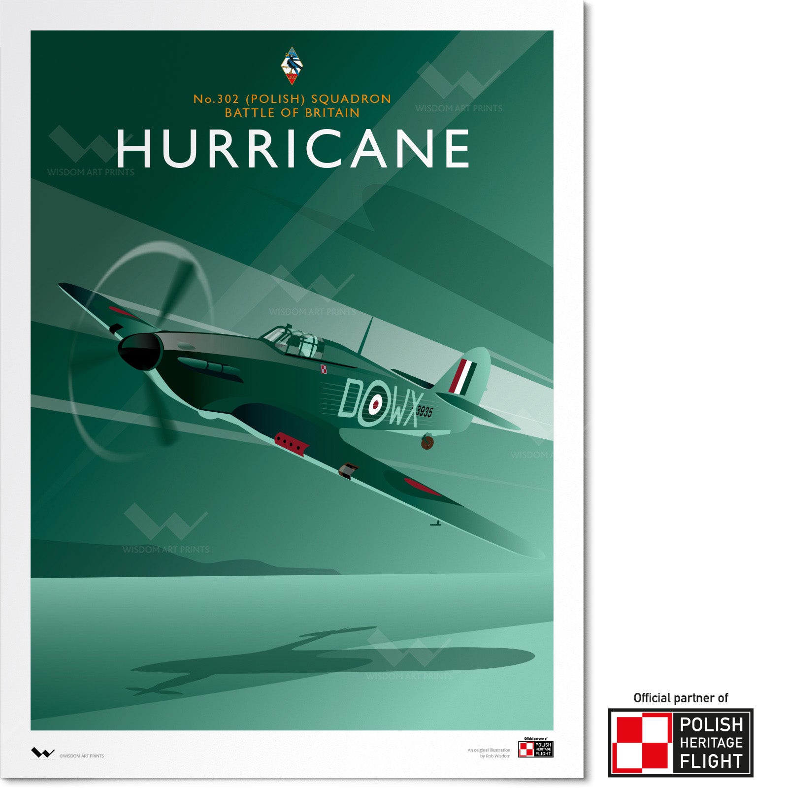 Hawker Hurricane (No. 302 Squadron) Art Print – Wisdom Art Prints