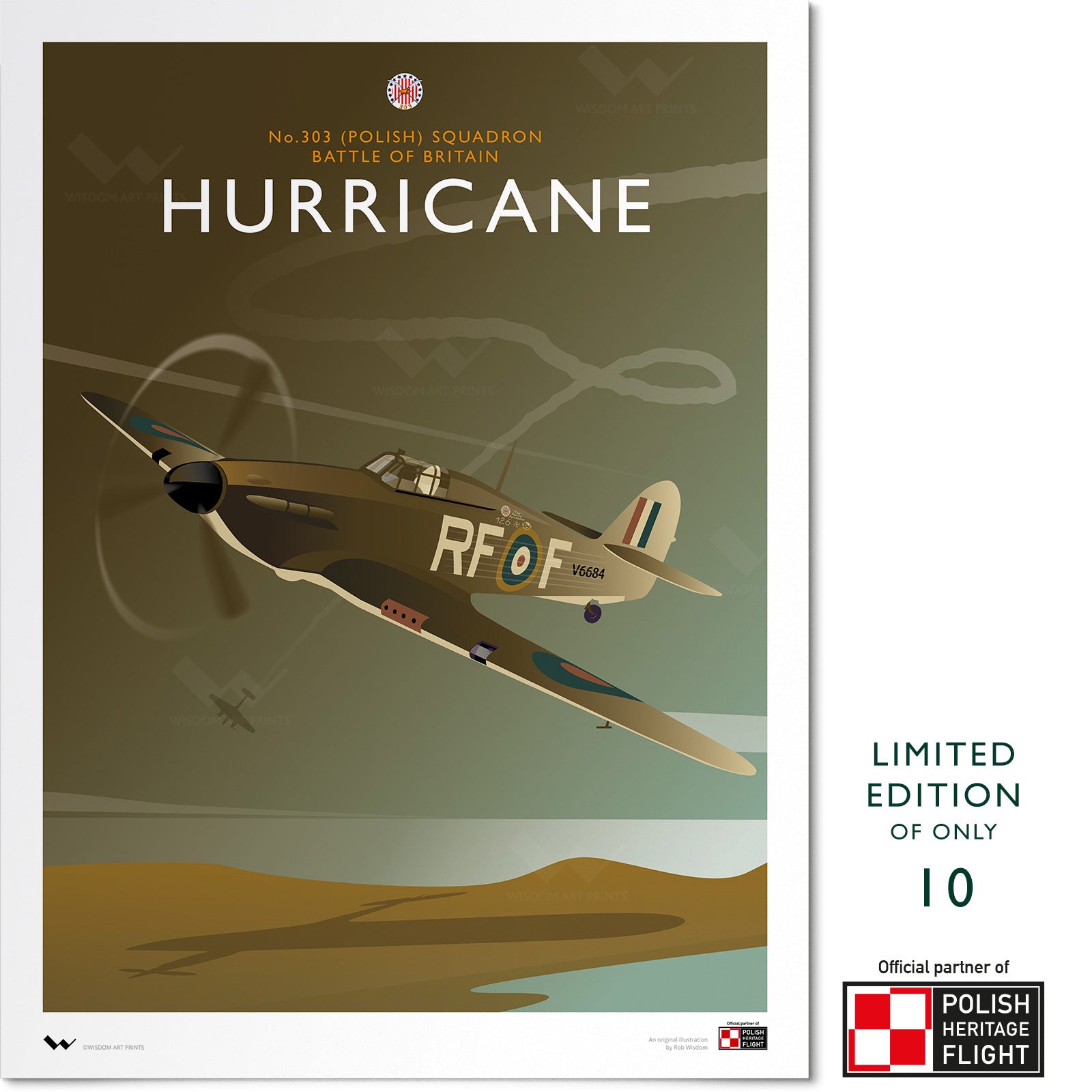 Hurricane (No. 303 Squadron RAF) Limited Edition – Wisdom Art Prints