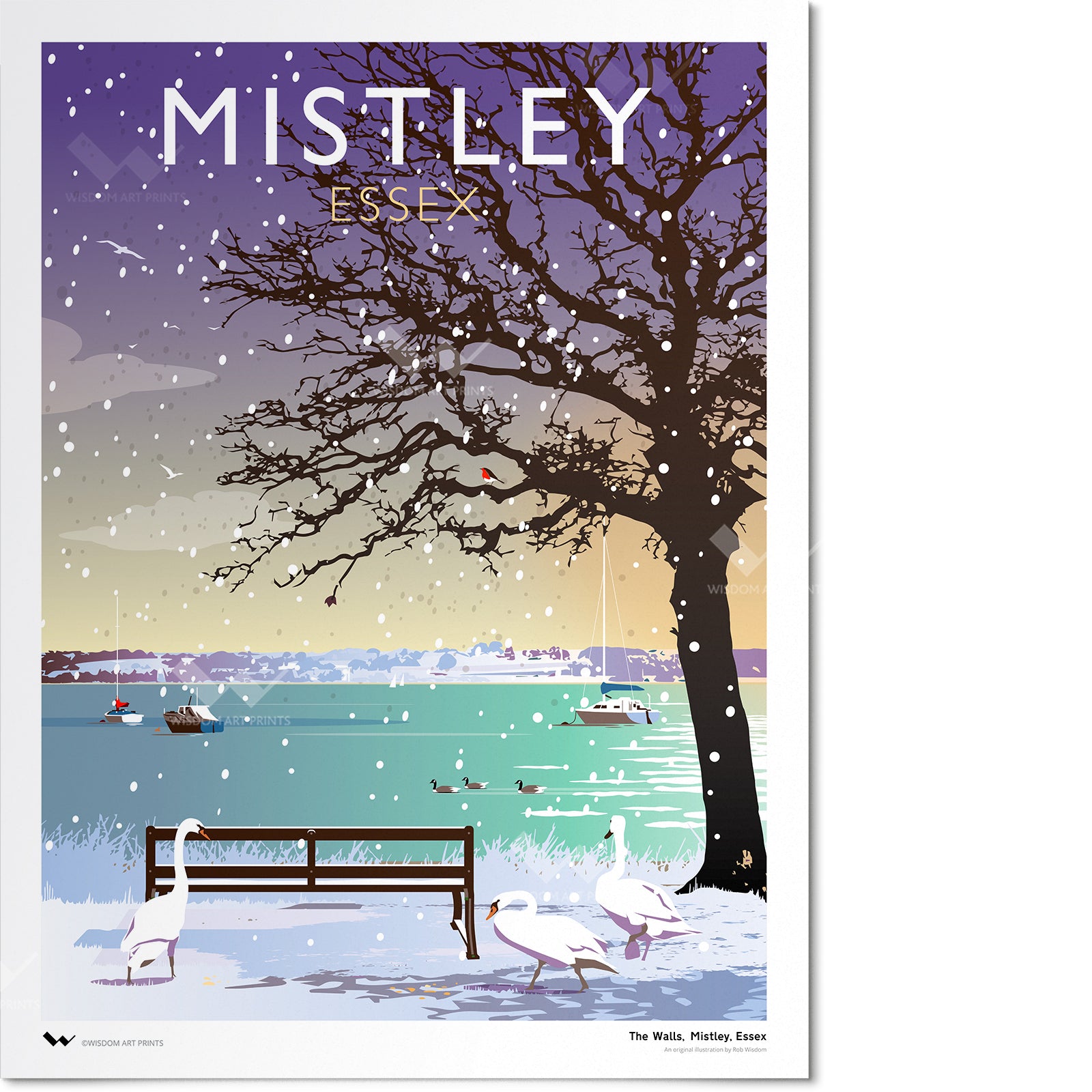 Mistley, Essex Christmas Art Print – Wisdom Art Prints