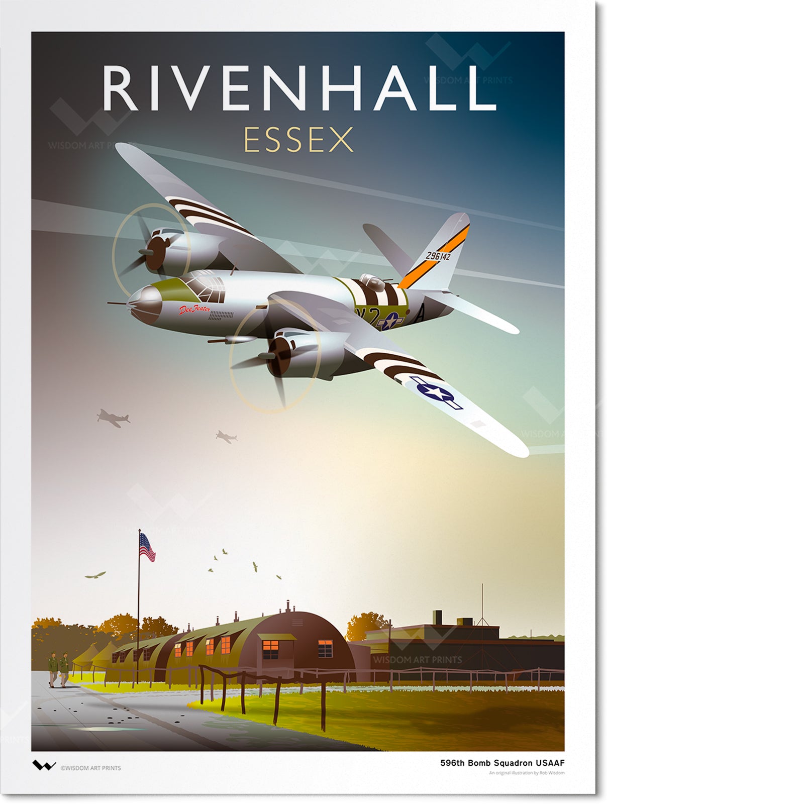 Rivenhall (596th Bomb Squadron USAAF) Art Print – Wisdom Art Prints