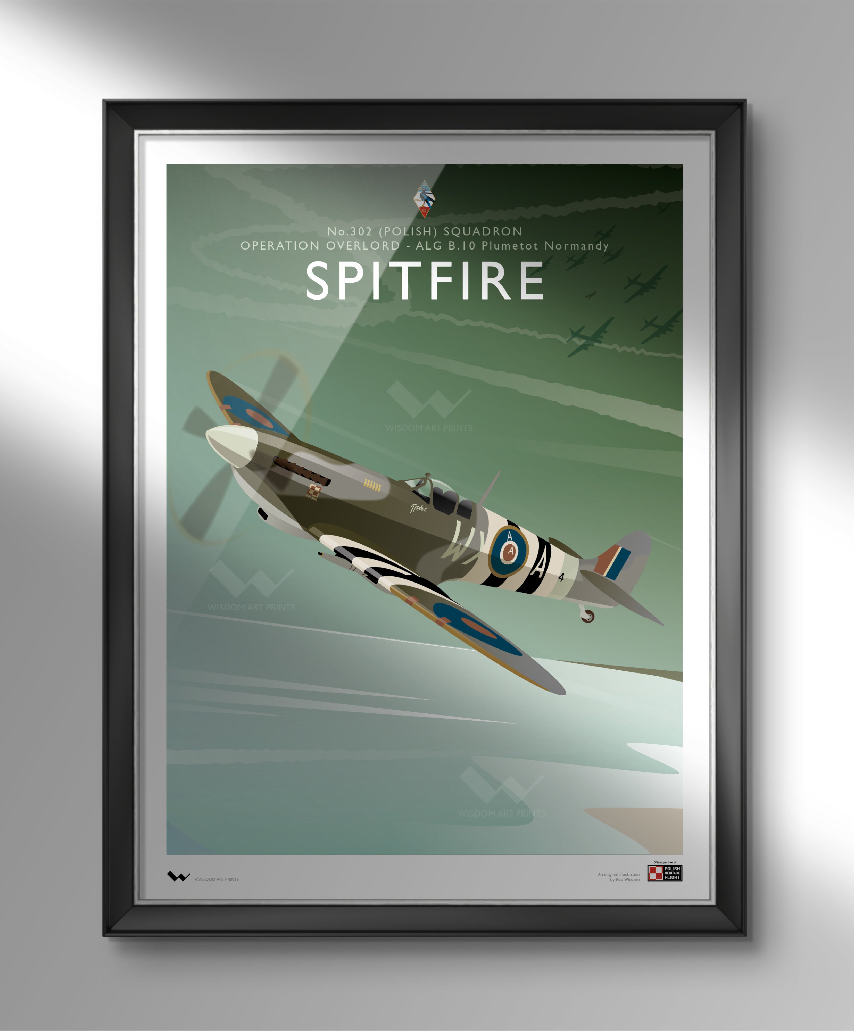 Supermarine Spitfire (No. 302 Squadron) Art Print – Wisdom Art Prints