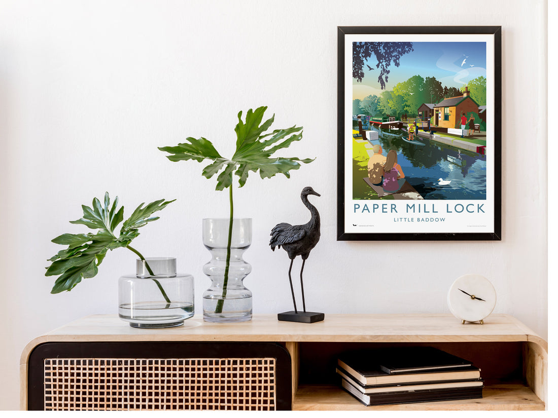 Paper Mill Lock, Essex Travel Poster – Wisdom Art Prints