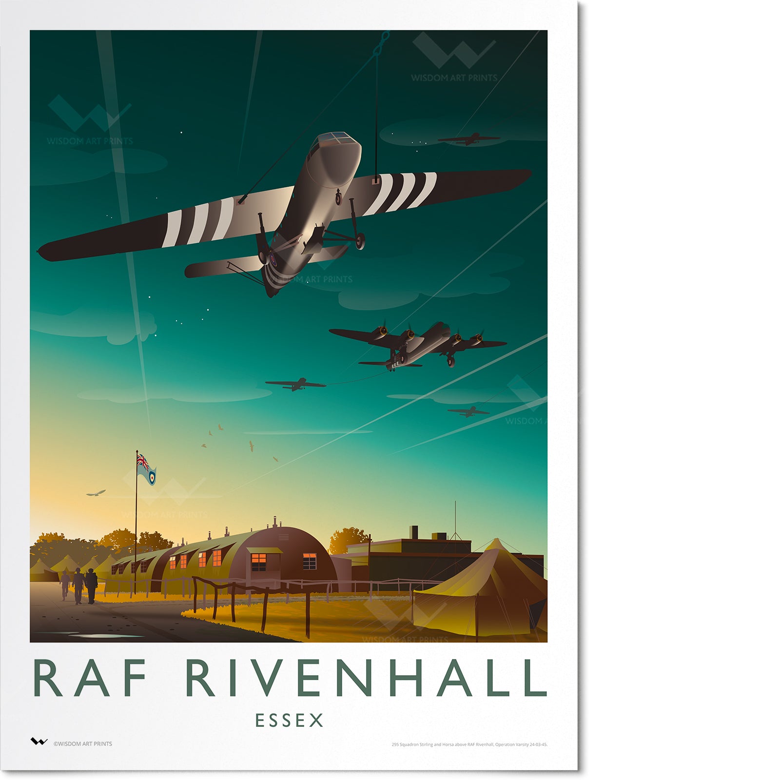 RAF Rivenhall, Essex Travel Poster – Wisdom Art Prints