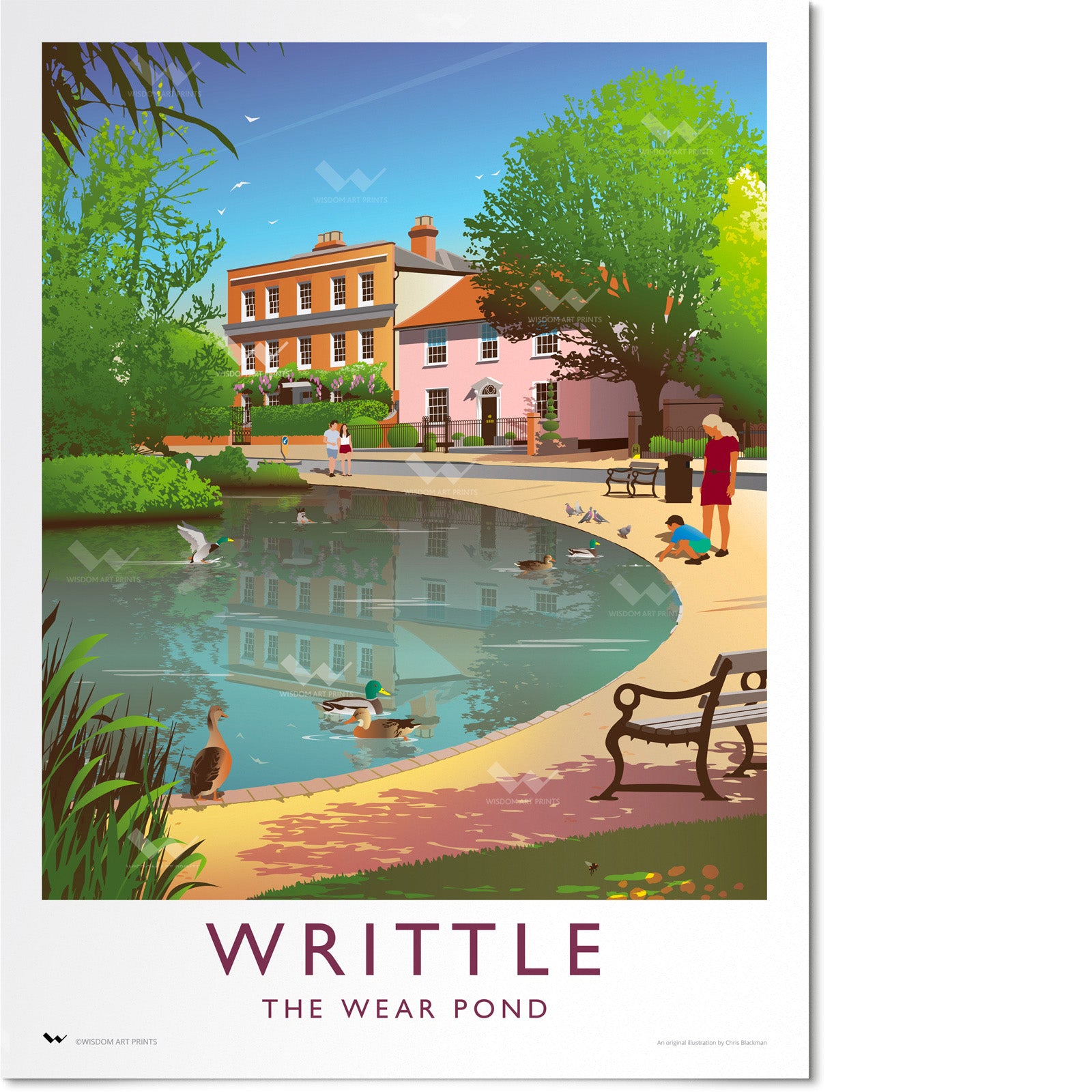 Writtle, Essex Travel Poster – Wisdom Art Prints