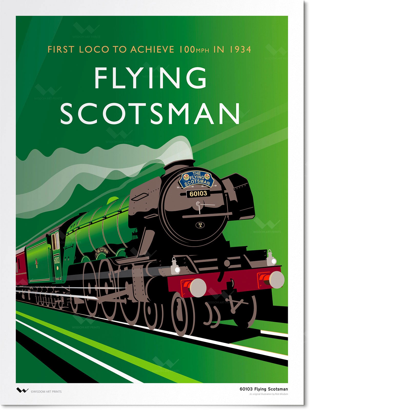 Flying Scotsman LNER Class A3 60103 (Green) Art Print – Wisdom Art Prints