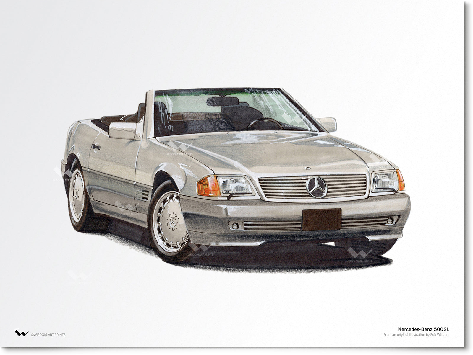 Mercedes-Benz 500SL Art Print – Wisdom Art Prints